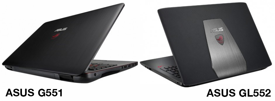 ASUS G551 vs ASUS GL552 : prices, specs and design – what are the ...