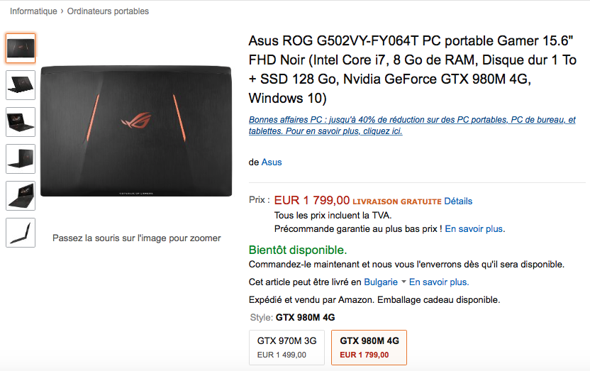 ASUS G502 / GL502 to be available with GTX 980M, the price is awesome ...