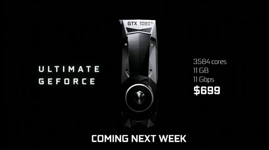 NVIDIA GeForce GTX 1080 Ti revealed - 11GB of GDDRX5, 11Gbps bandwidth ...
