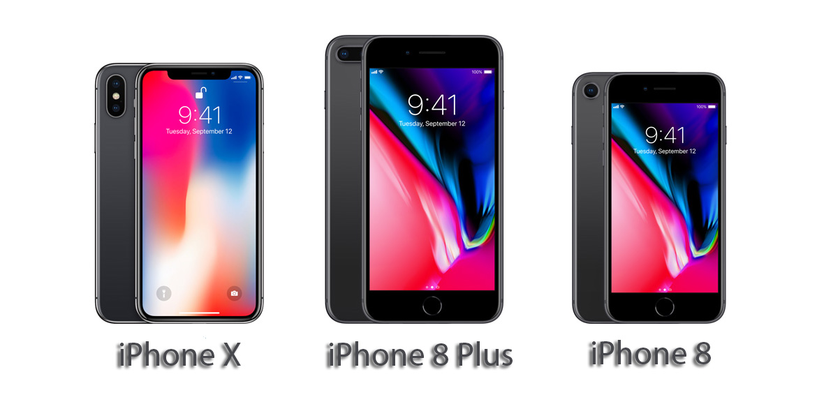 iPhone X vs iPhone 8 Plus vs iPhone 8 - specs comparison | LaptopMedia UK