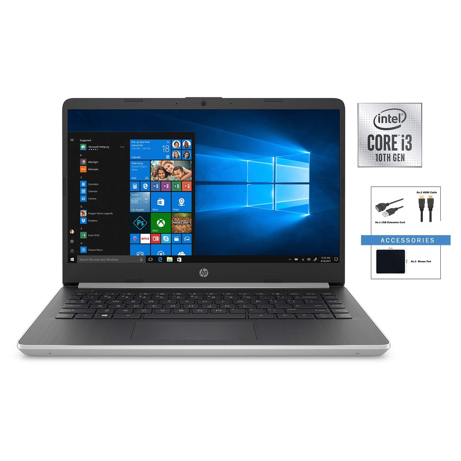 HP 14 (14-dq1000) - i3-1005G1 · UHD Graphics G1 · 14.0”, HD (1366 x 768 ...