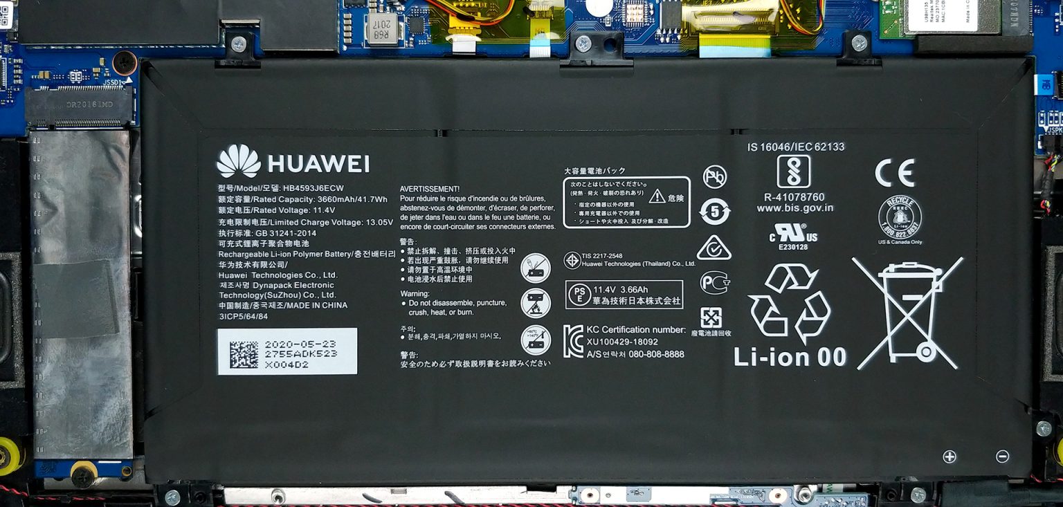 Inside Huawei MateBook 13 (2020) - disassembly and upgrade options ...