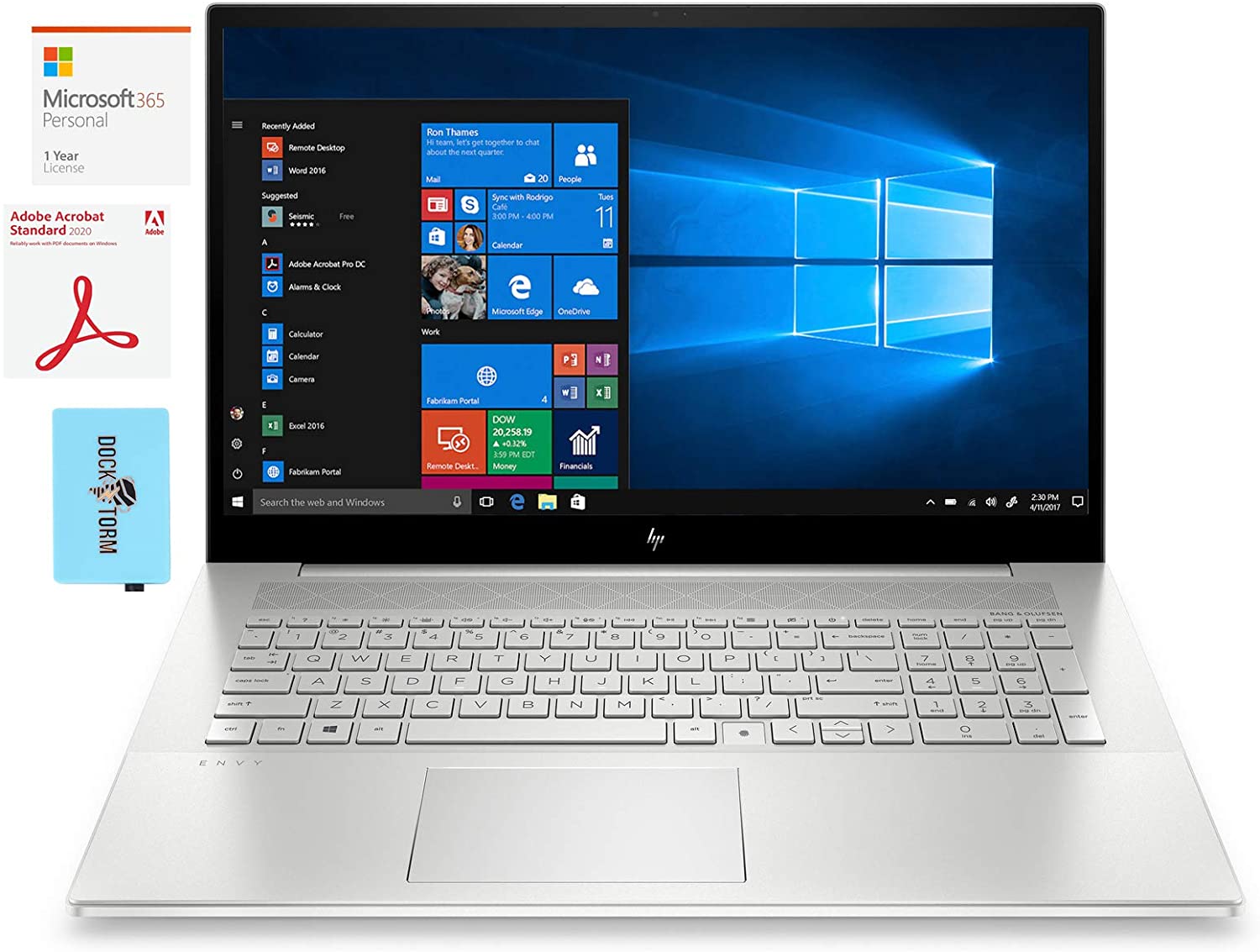HP ENVY 17 - i7-1065G7 · MX330 25W · 17.3”, 4K UHD (3840 x 2160), IPS ...