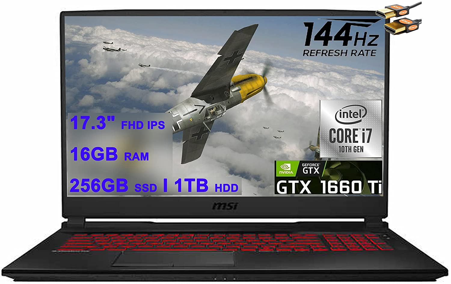 MSI GL75 Leopard - i7-10750H · GTX 1660 Ti · 17.3”, Full HD (1920 x ...