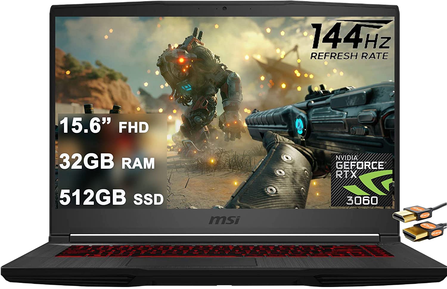 MSI GF65 Thin - i5-10500H · RTX 3060 75W · 15.6”, Full HD (1920 x 1080 ...