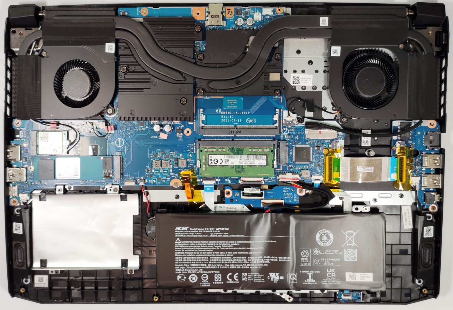 Inside Acer Nitro 5 (AN517-54) – disassembly and upgrade options ...