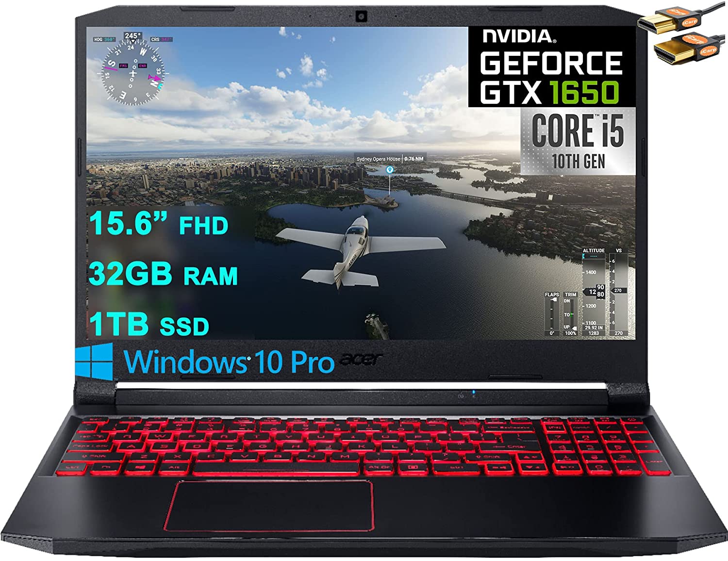 Acer Nitro 5 - i5-10300H · GTX 1650 · 15.6”, Full HD (1920 x 1080), IPS ...