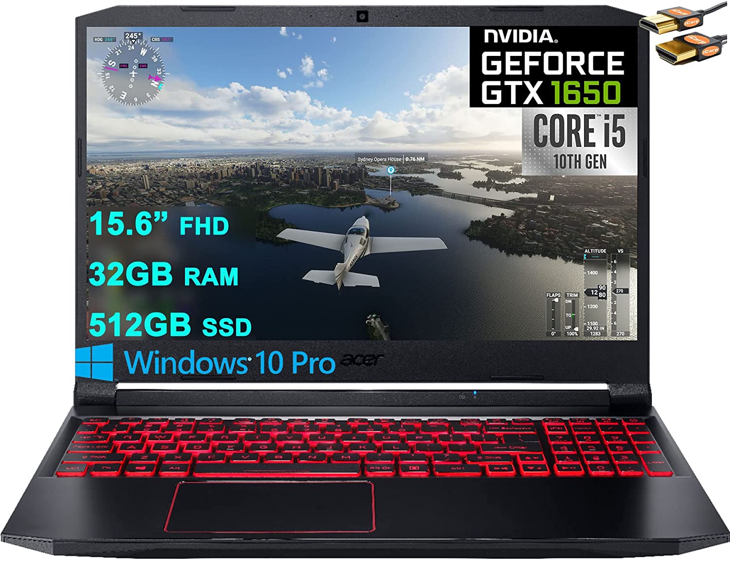 Acer Nitro 5 - i5-10300H · GTX 1650 · 15.6”, Full HD (1920 x 1080), IPS ...