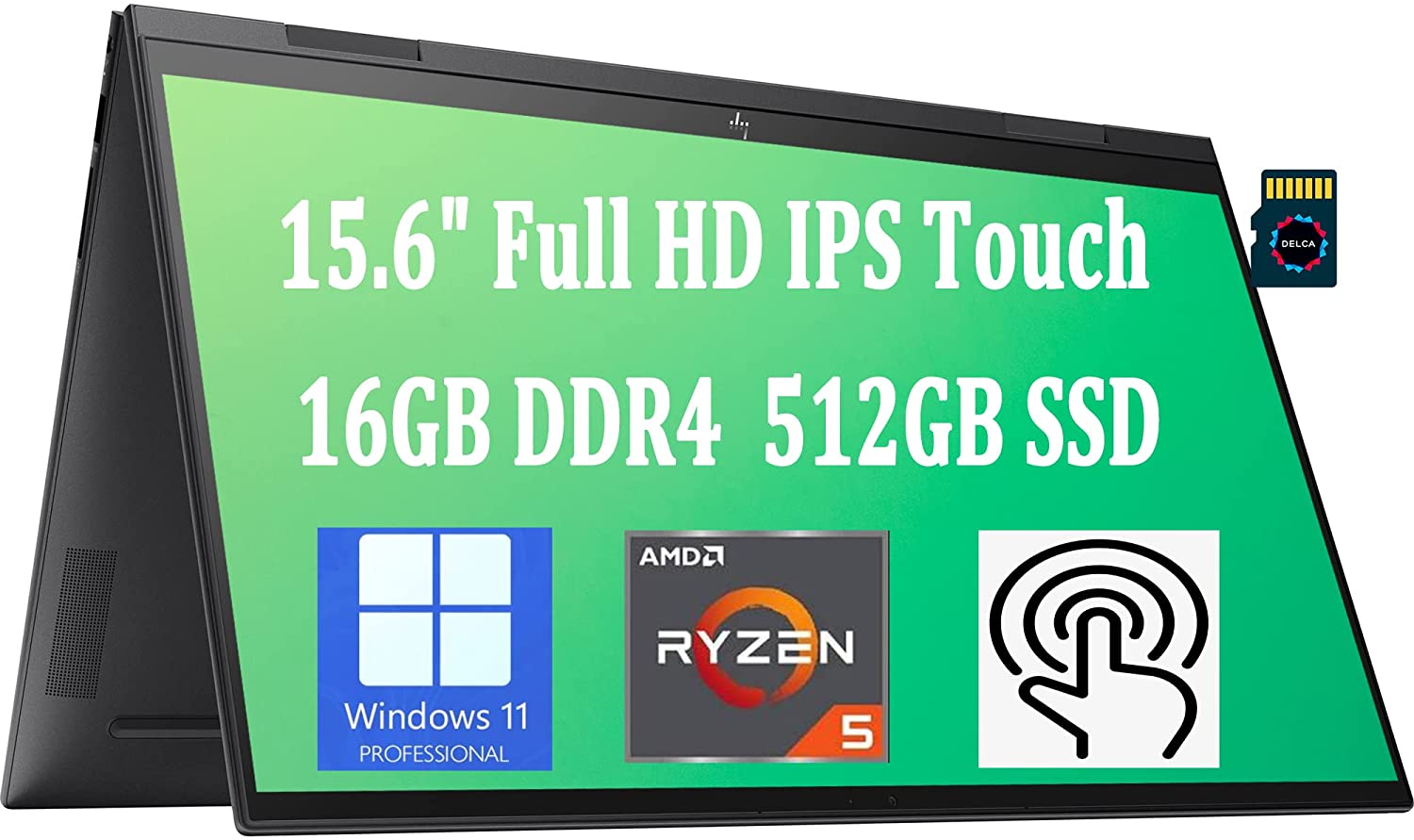 HP ENVY x360 15 - Ryzen 5 5500U · RX Vega 7 15W · 15.6”, Full HD (1920 ...