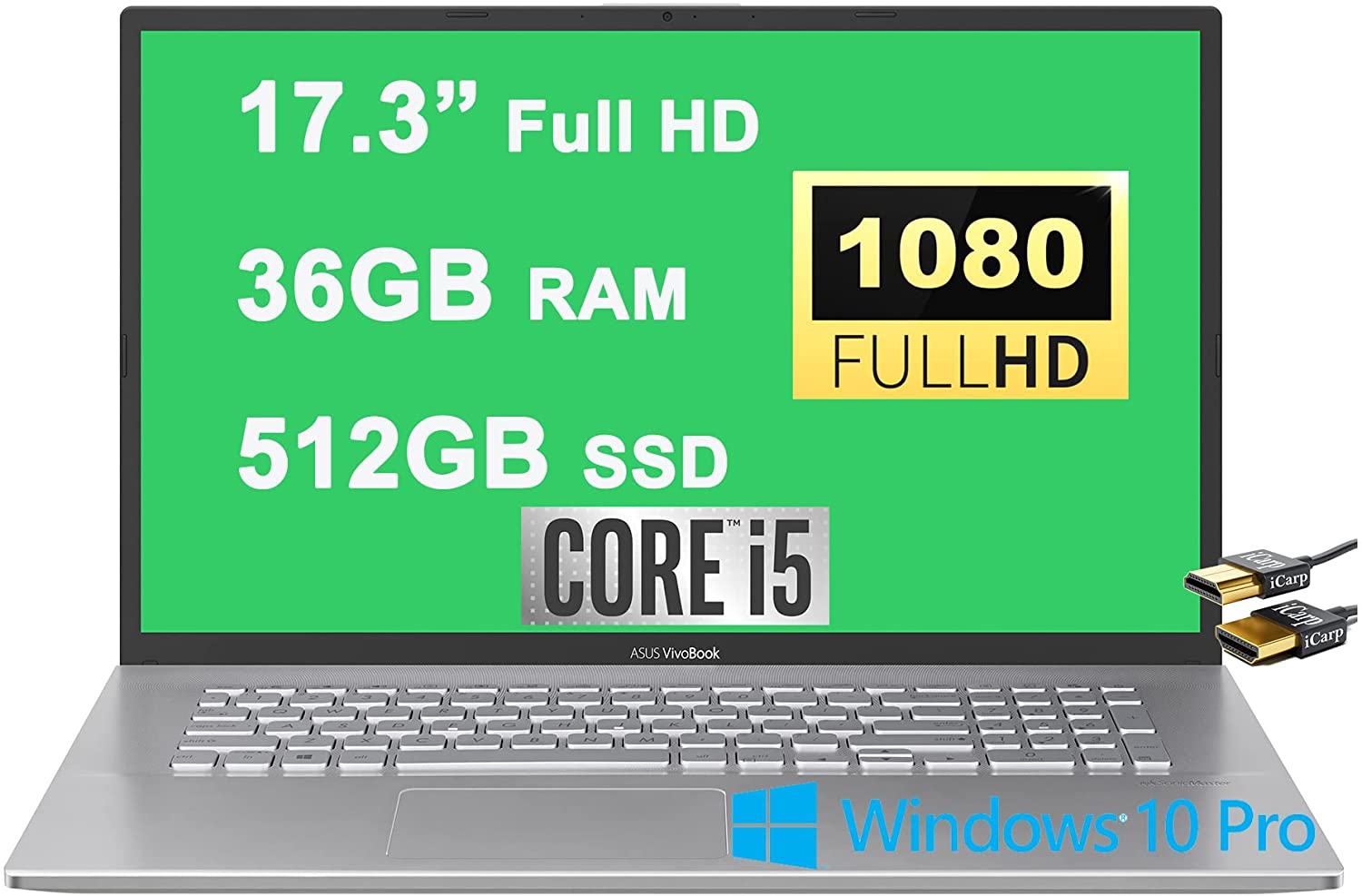 ASUS Vivobook 17 · i5-8265U · UHD Graphics 620 · 17.3”, HD+ (1600 x 900 ...