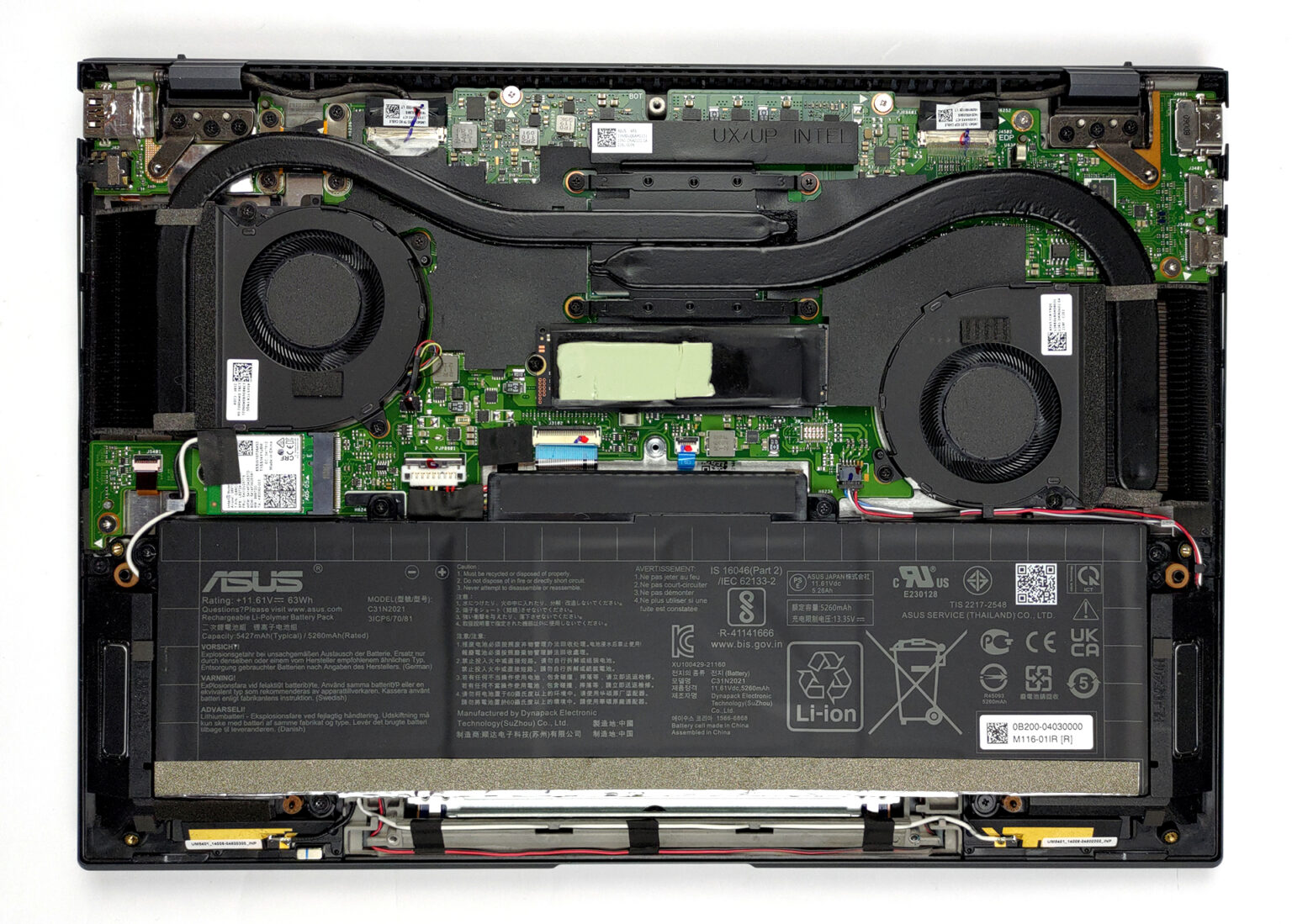 Inside ASUS ZenBook 14X OLED (UX5401, 11th Gen) - disassembly and ...
