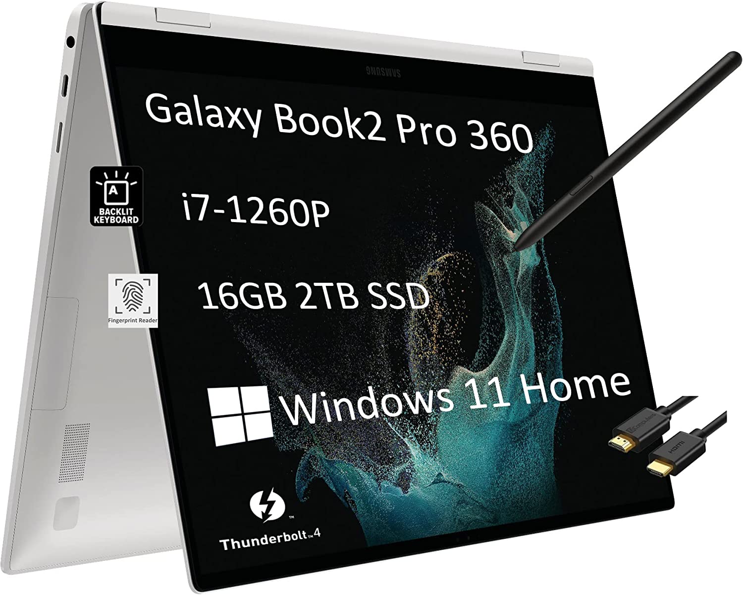 Samsung Galaxy Book2 Pro 360 - i7-1260P · Xe Graphics G7 · 15.6”, FHD ...