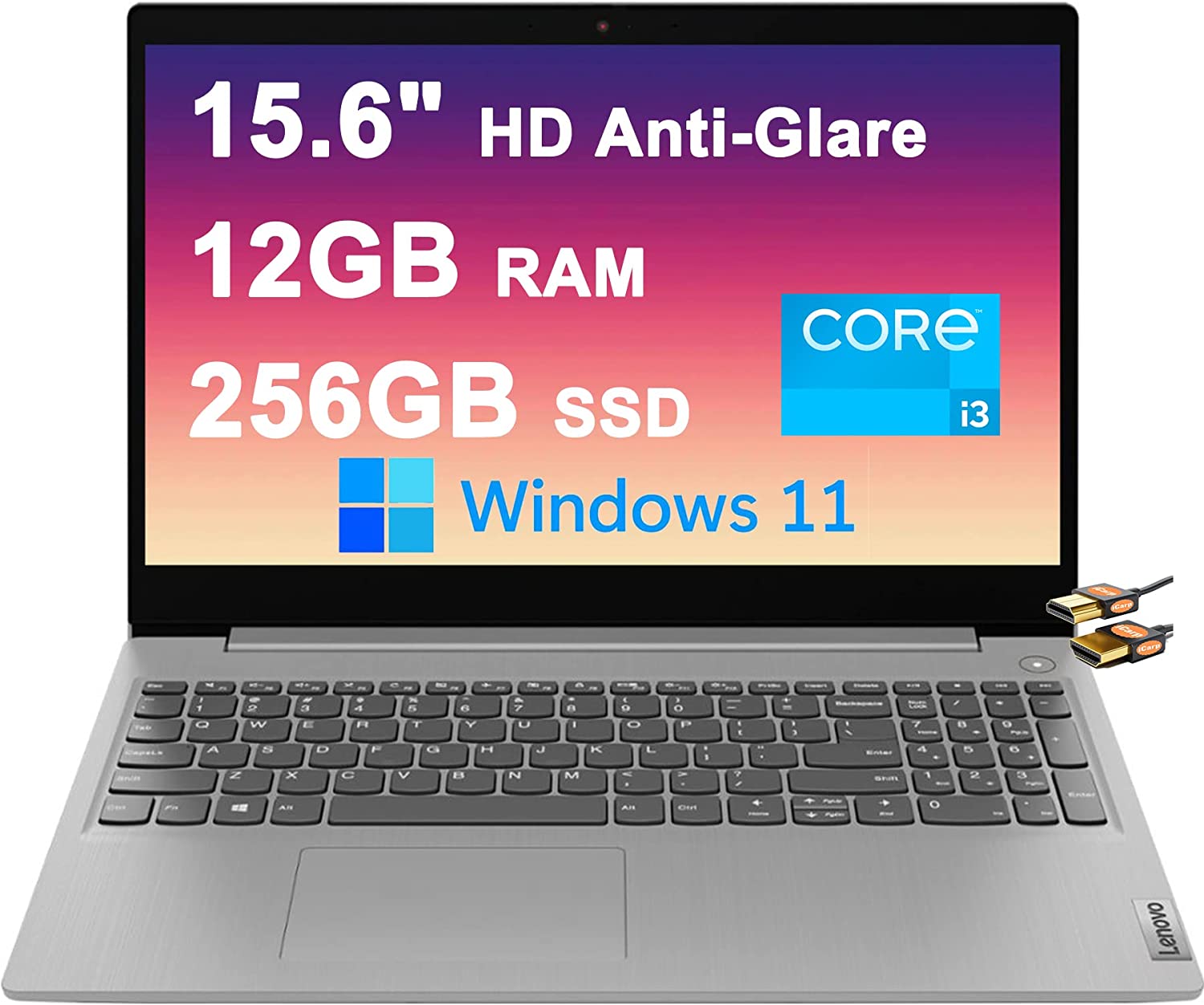 Lenovo IdeaPad 3 15 - i3-1115G4 · UHD Graphics Xe G4 · 15.6”, HD (1366 x 768), TN · 256GB SSD ...