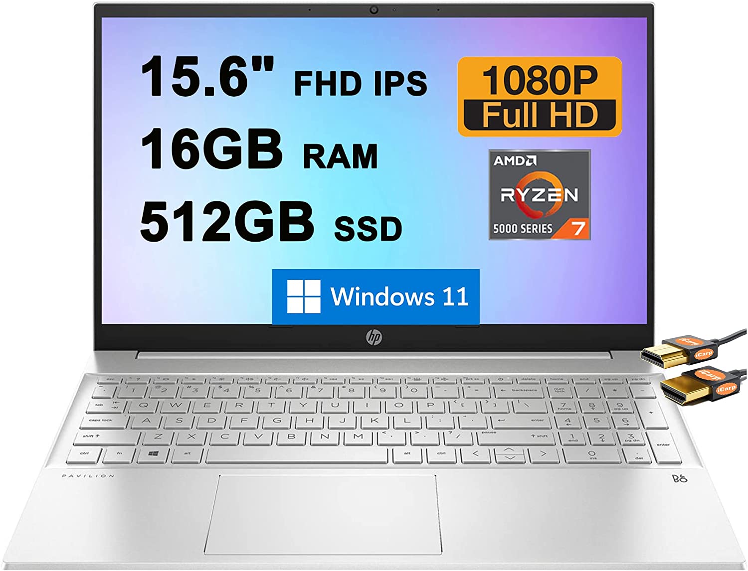 HP Pavilion 15 - Ryzen 7 5825U · AMD Radeon RX Vega 8 (Ryzen 4000) · 15.6”, Full HD (1920 x 1080 ...