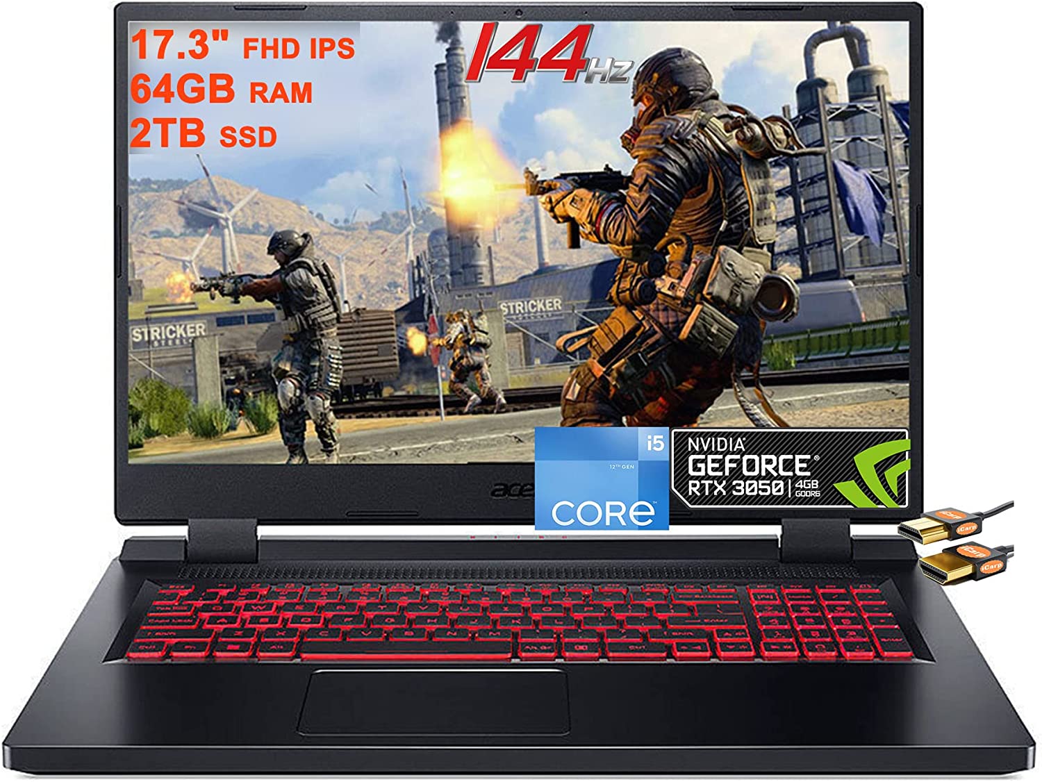Acer Nitro 5 - i5-12500H · rtx 3050 95W · 17.3”, Full HD (1920 x 1080 ...