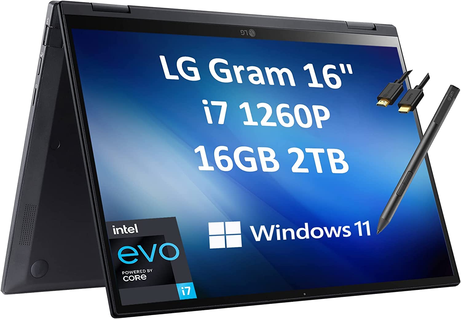 LG gram 16 2-in-1 - i7-1260P · Xe Graphics G7 · 16.0", WQXGA (2560 x ...