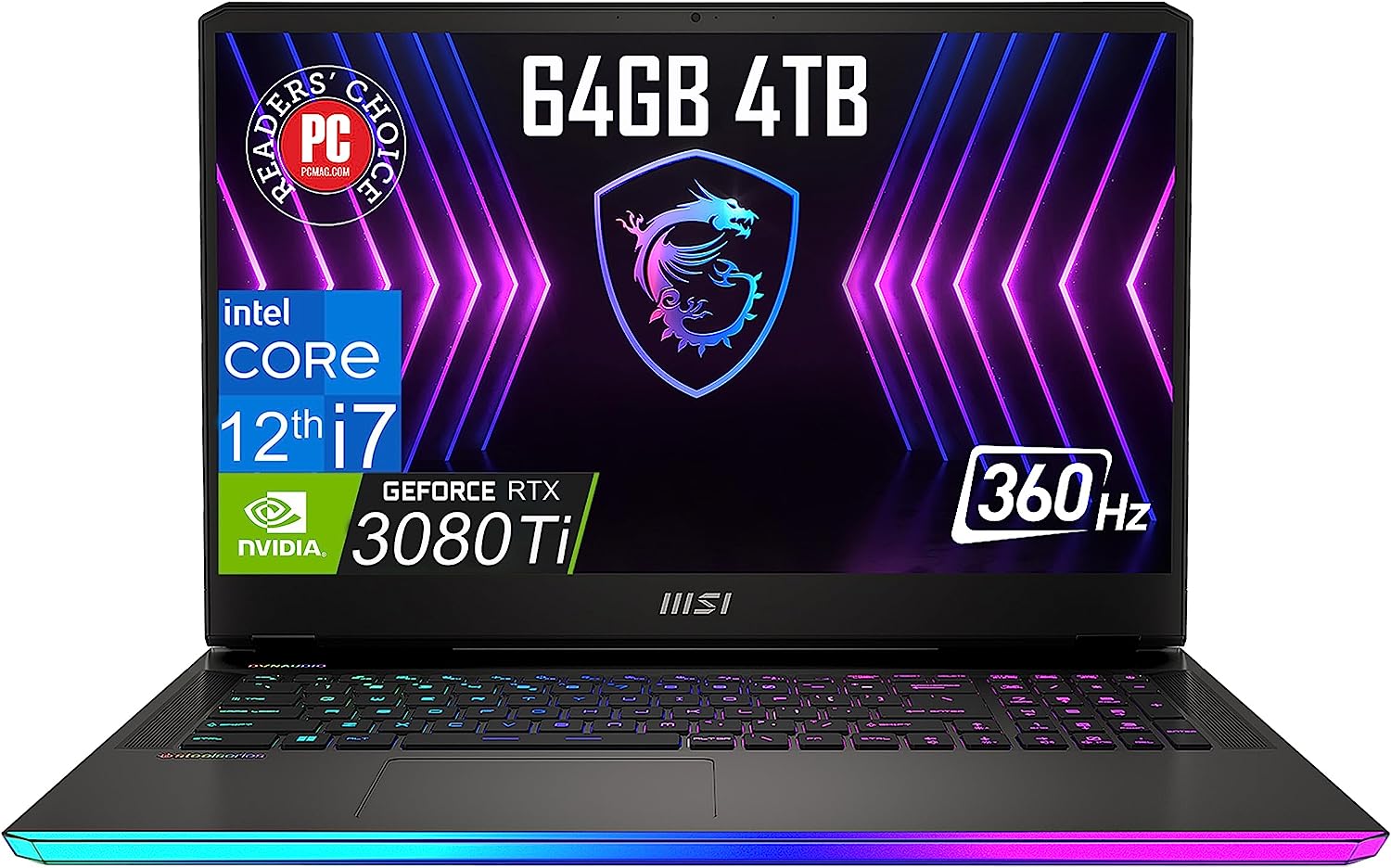 MSI Raider GE77 - Core i7-12800HX · RTX 3080 Ti Laptop · 17.3”, Full HD ...