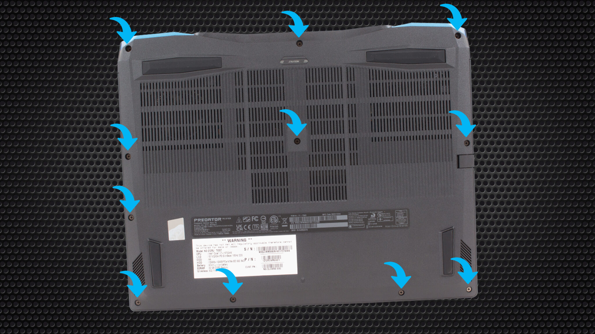 如何打开 Acer Predator Helios Neo 16 (PHN16-71) - 拆解和升级选项 | LaptopMedia 中国