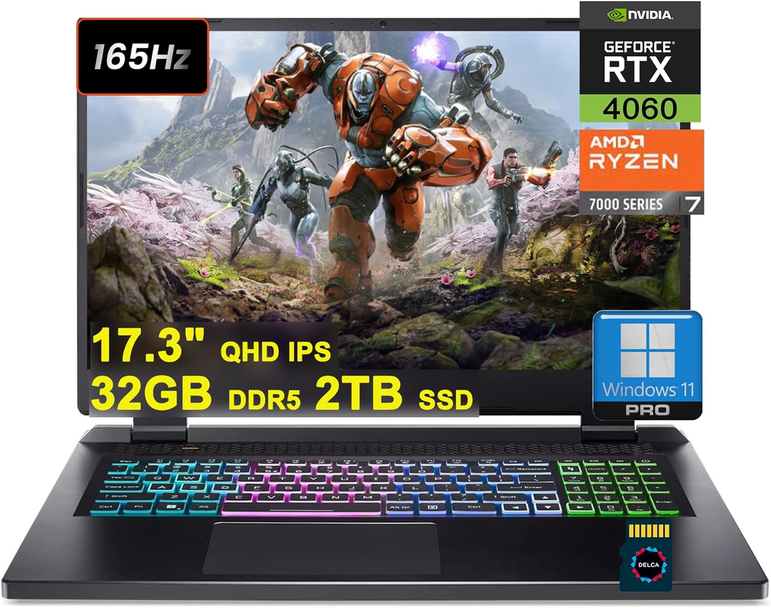 Acer Nitro 17 - 7840HS · RTX 4060 140W · 17.3", QHD (2560 x 1440), 165 ...